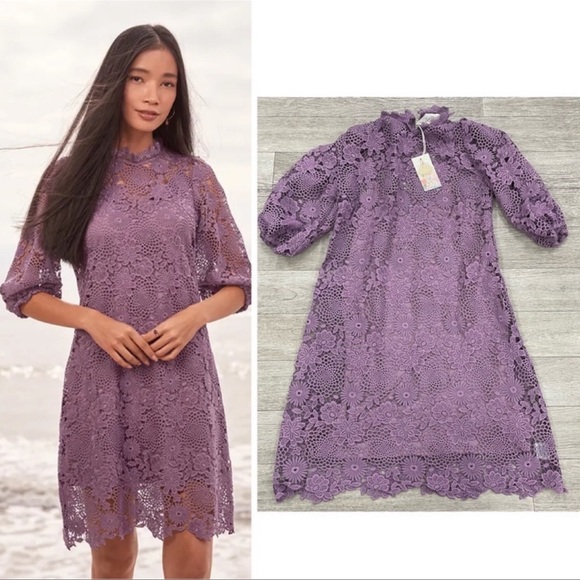 Johnny Was | Dresses | Nwt Johnny Was Lorrie Puffsleeve Lace Mini Dress ...